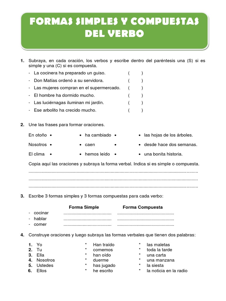 Formas Simples y Compuestas Del Verbo | PDF