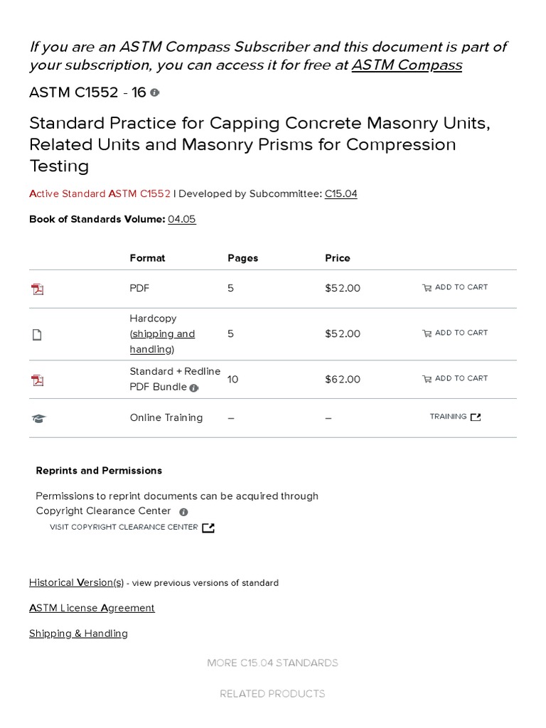 ASTM C1552 - 16 Standard Practice For Capping Concrete Masonry Units ...