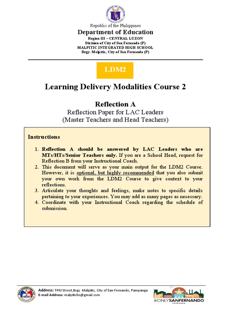 ReflectionA KA LDM2 | PDF | Learning | Teachers