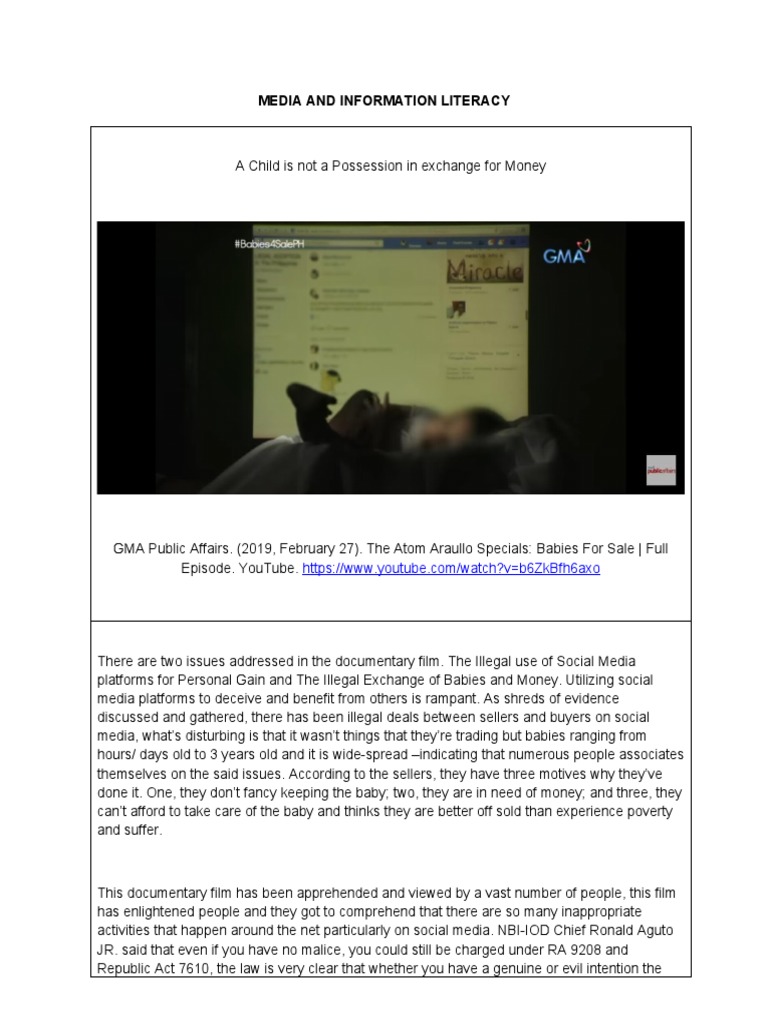 Baby For Sale Atom Arroyo | PDF