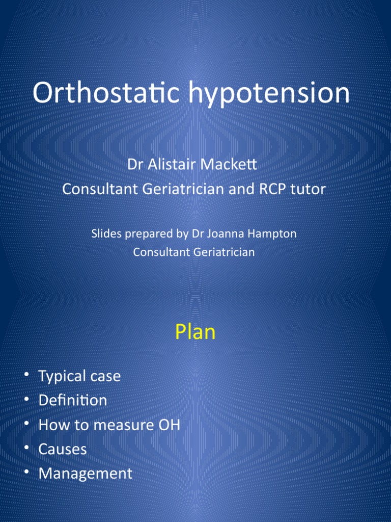 Orthostatic Hypotension Medical Students | PDF | Hypertension | Blood ...