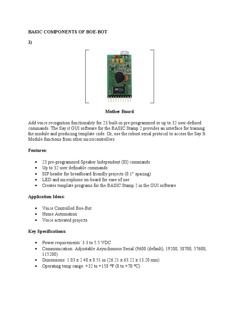 Basic Components of Boe | PDF