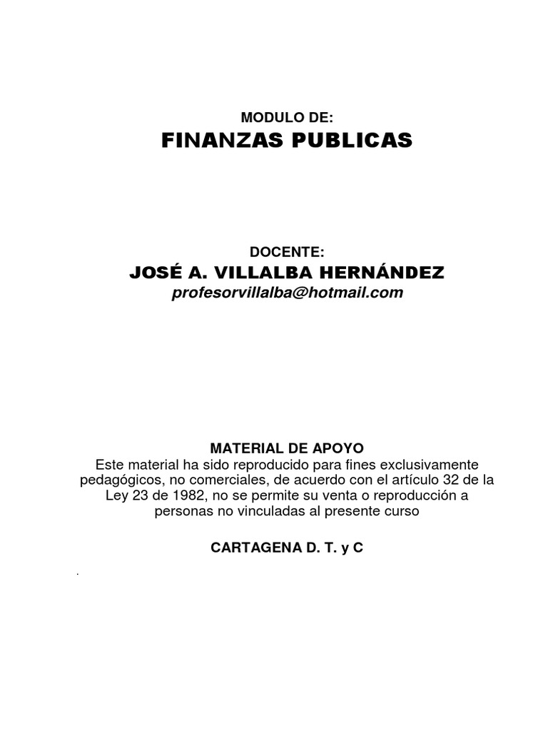 Modulo Finanzas Publicas - 1108 | PDF