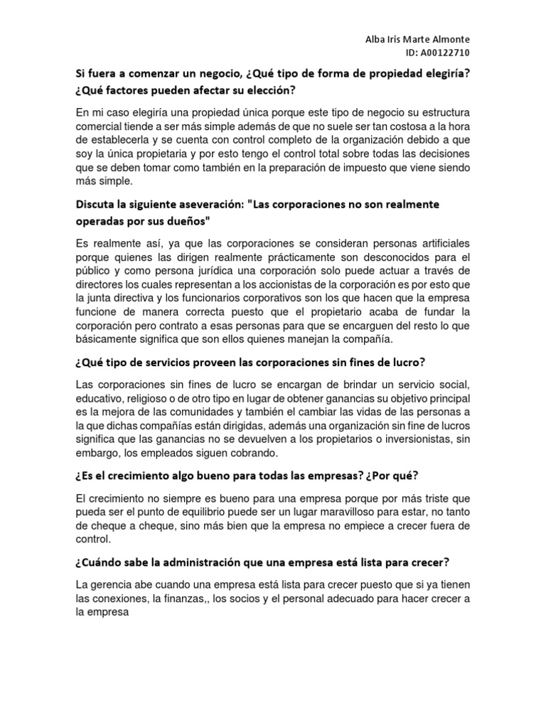 Marte Almonte-Alba Iris-Propiedad de Negocio Unico | PDF ...