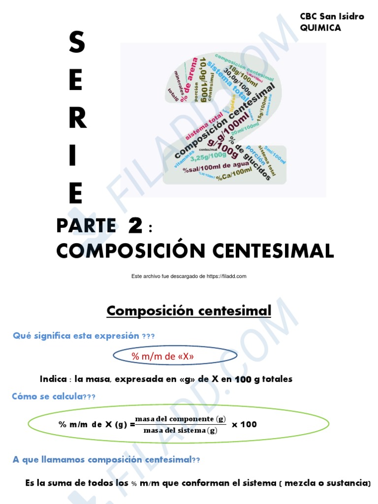 Guía sobre Composición Centesimal | PDF | Naturaleza | Ciencias fisicas