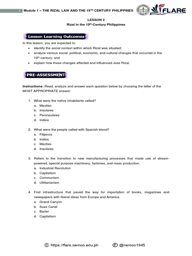 Rizal Module 1 Lesson 3 | PDF | Philippines