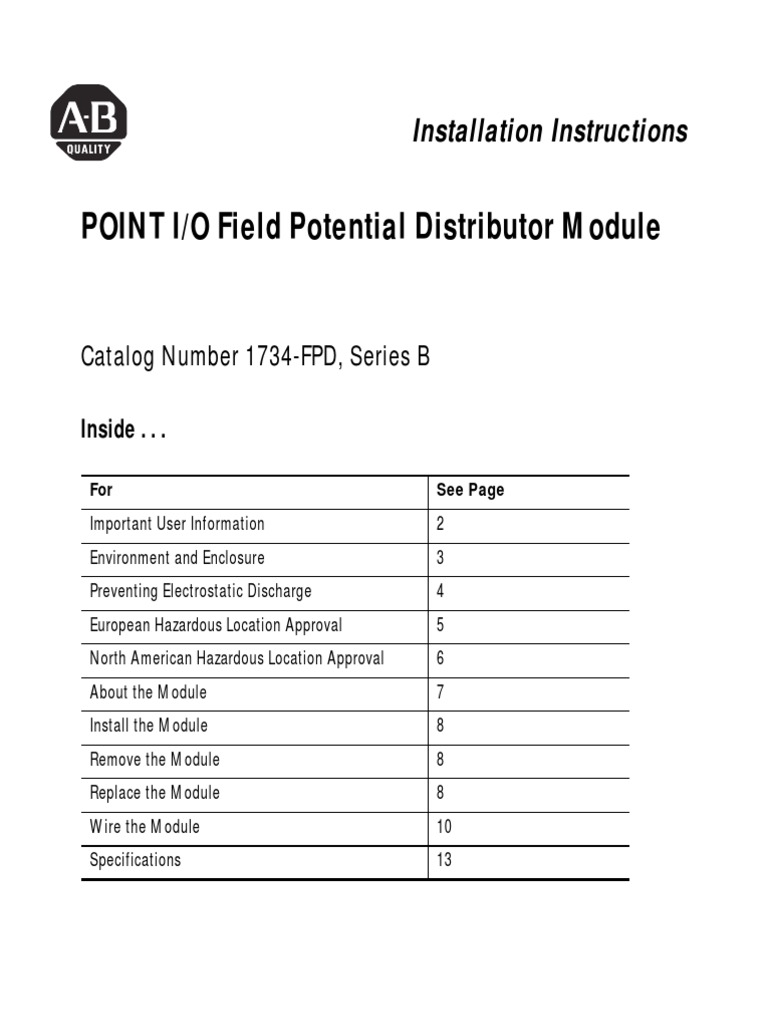 1734-FPD serie B | Electrostatic Discharge | Electrical Connector