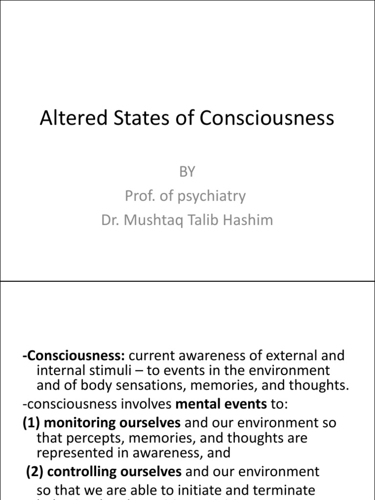 13 - Altered States of Consciousness | PDF | Sleep | Hypnosis