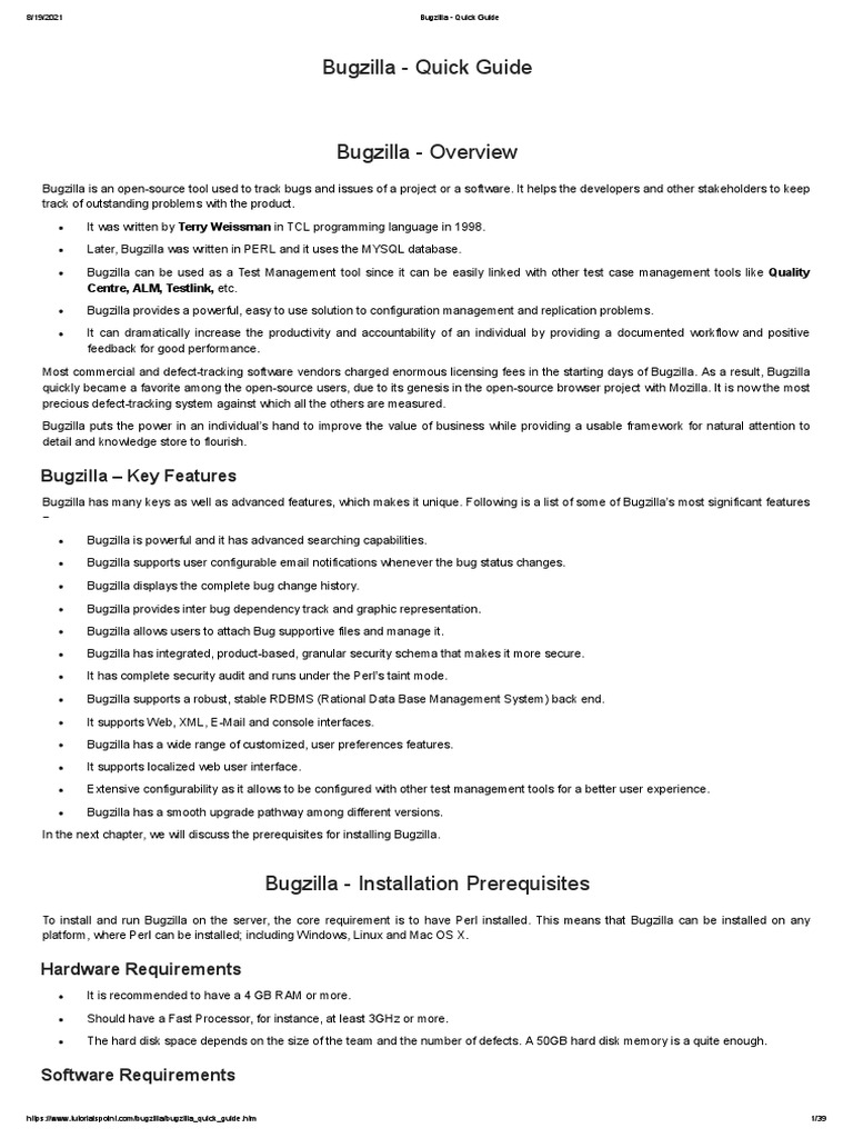 Bugzilla - Quick Guide | PDF | Perl | Chart