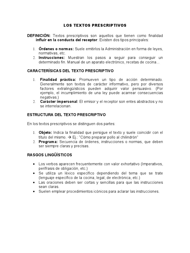 Los Textos Prescriptivos | PDF