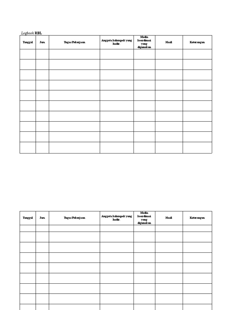 Template Logbook | PDF