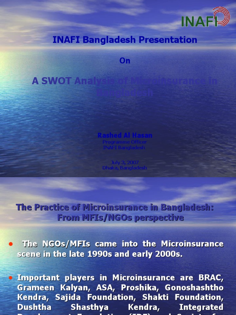 SWOT Analysis of Microinsurance in Bangladesh | PDF | Insurance ...