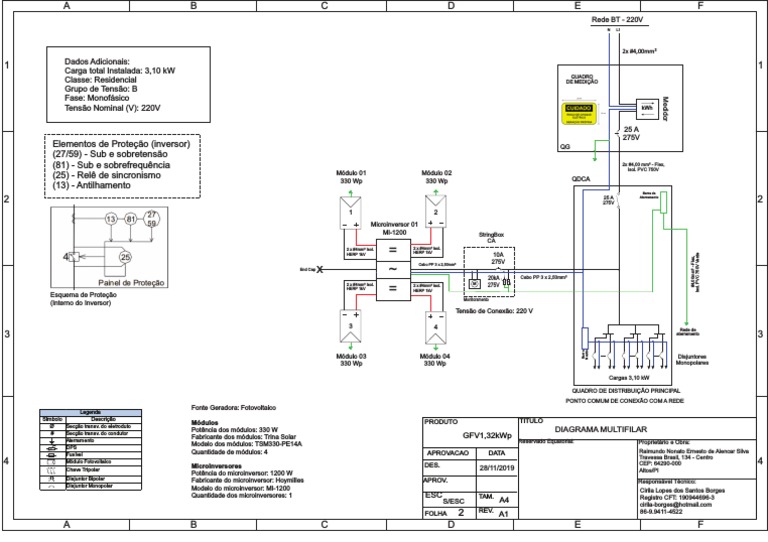 (Projeto) - Diagrama Multifilar | PDF | Quantidades físicas | Fiação ...