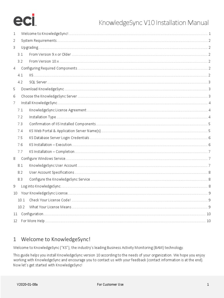 Knowledgesync V10 Installation Manual | PDF | Internet Information Services | Internet & Web