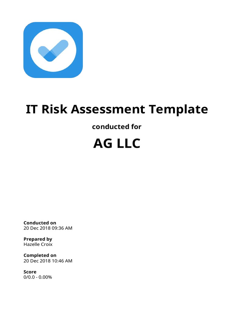 IT Risk Assessment Template Sample Report | PDF | Vulnerability ...