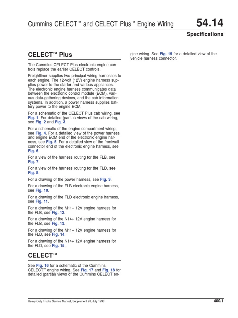 Cummins CELECT and CELECT Plus Engine Wiring | PDF | Truck | Transport