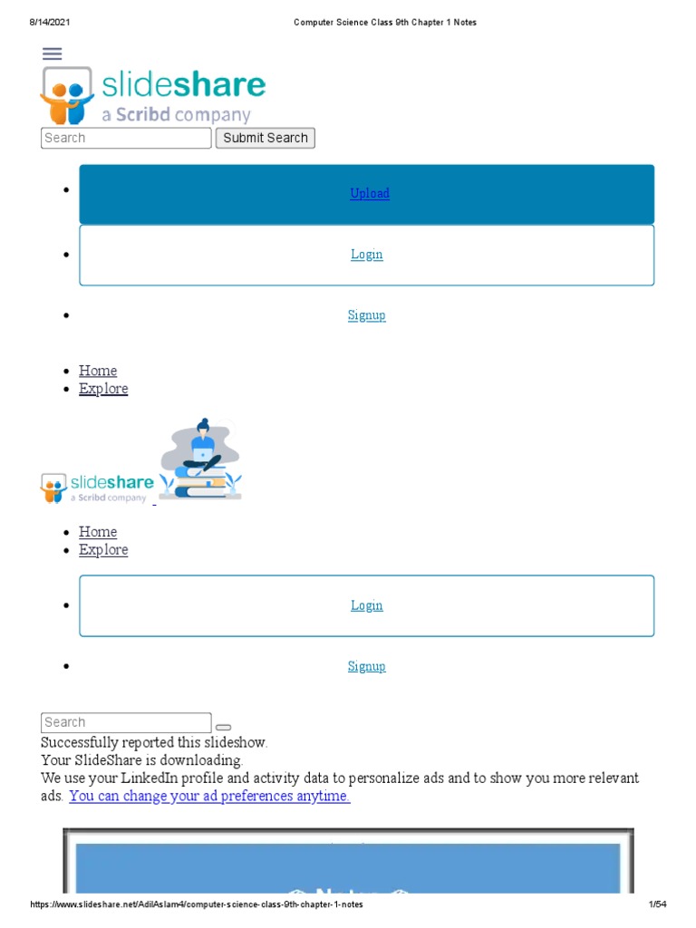 Computer Science Class 9th Chapter 1 Notes | PDF | Information ...