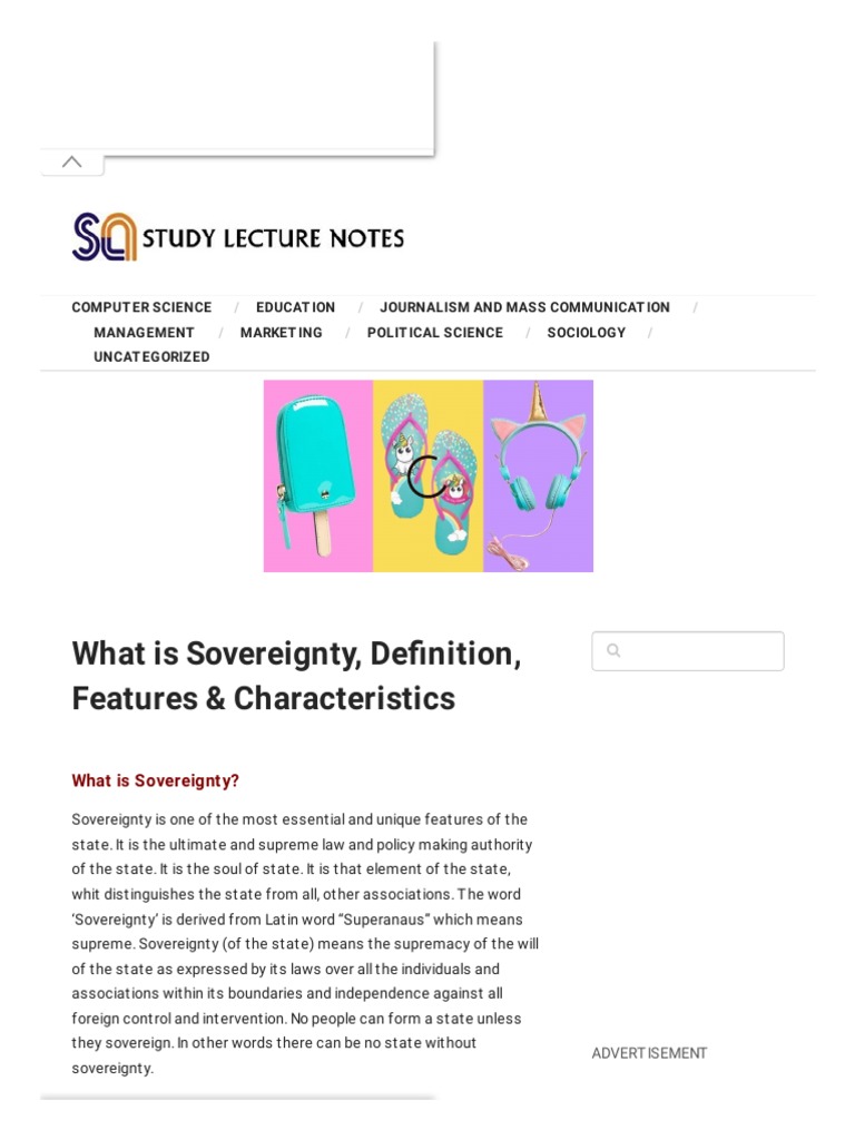 Sovereignty: Definition & Features | PDF | Sovereignty | Government