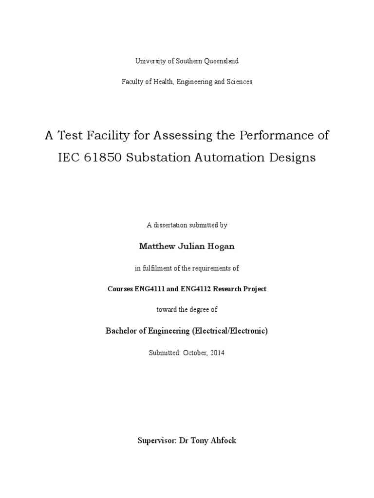 Testing The Performance Of Iec 61850 Substation Automation Designs Pdf Electrical Substation