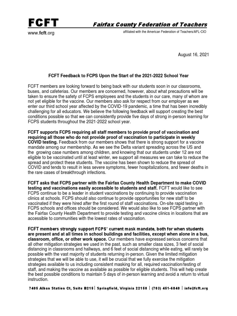 FCFT Statement On 2022 Return | PDF | Vaccines | Ongoing Events