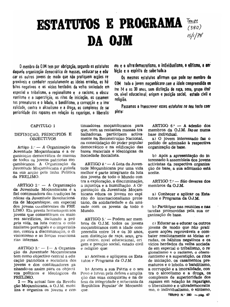 Estatutos Da Ojm | PDF
