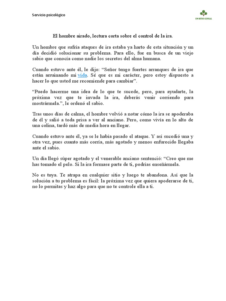 Cuento - El Hombre Airado | PDF