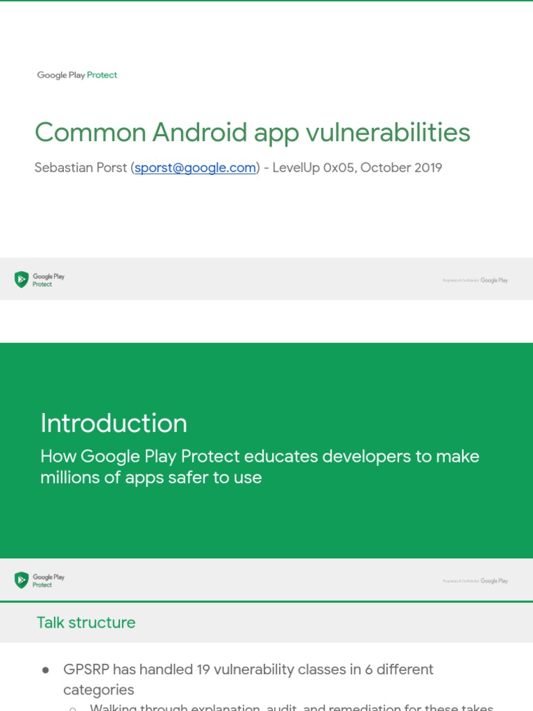 Common Android App Vulnerabilities (LevelUp) | PDF | Zip (File Format ...