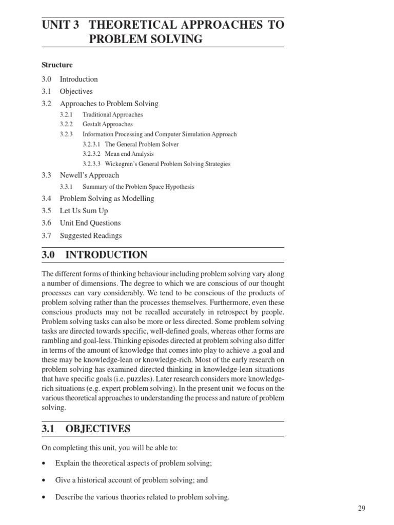 Theoretical Approaches To Problem Solving | Download Free PDF | Thought ...