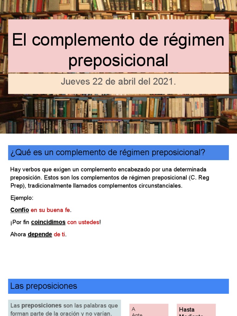El Complemento de Régimen Preposicional y Adjuntos | PDF