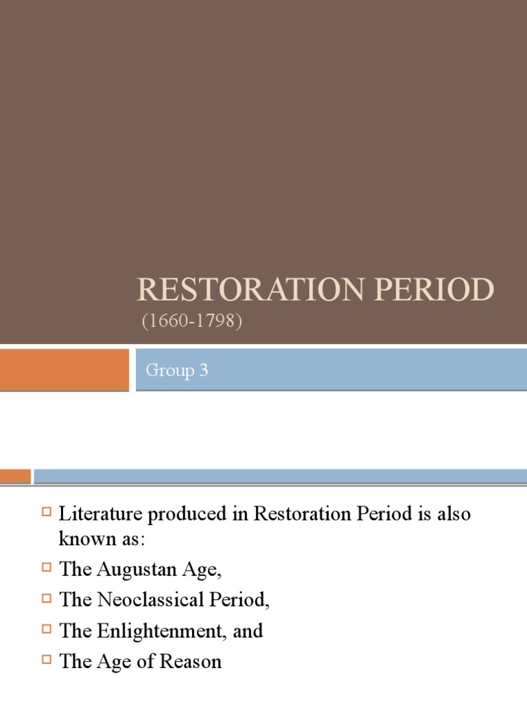 Restoration Period | PDF | Age Of Enlightenment | Writing