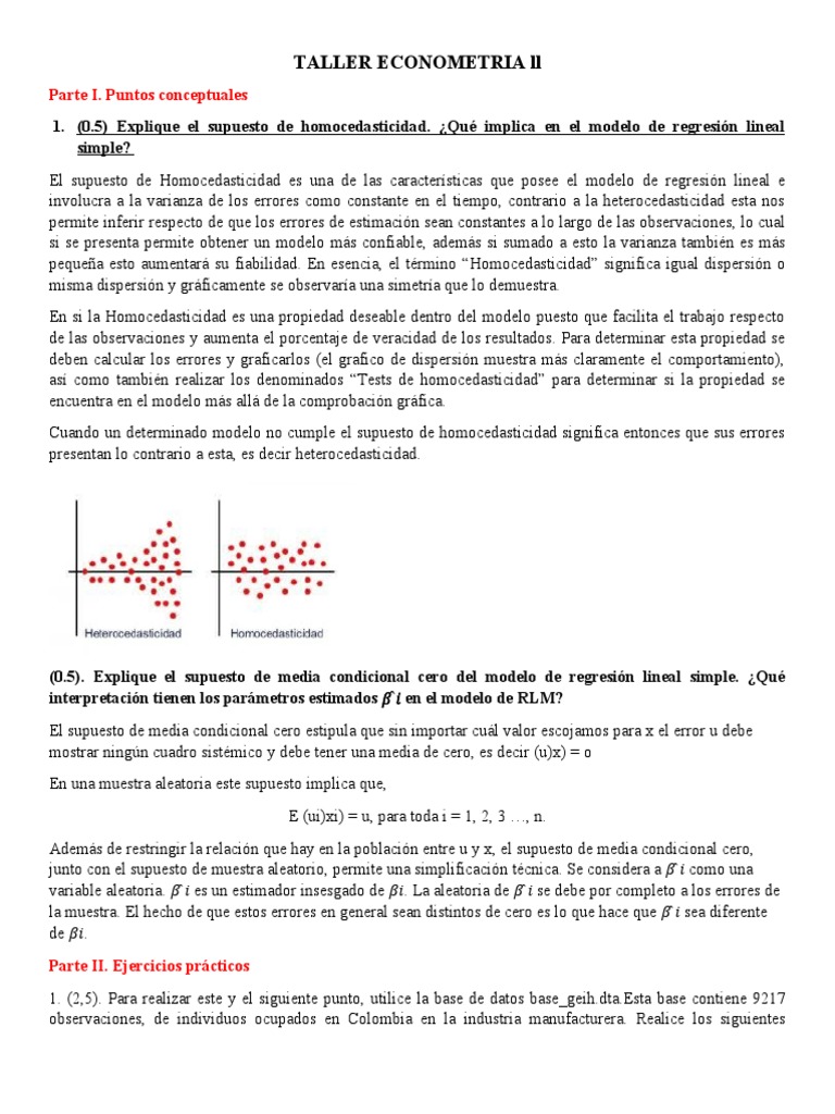 Supuestos en Regresión Lineal Simple | PDF | Regresión lineal | Econometría