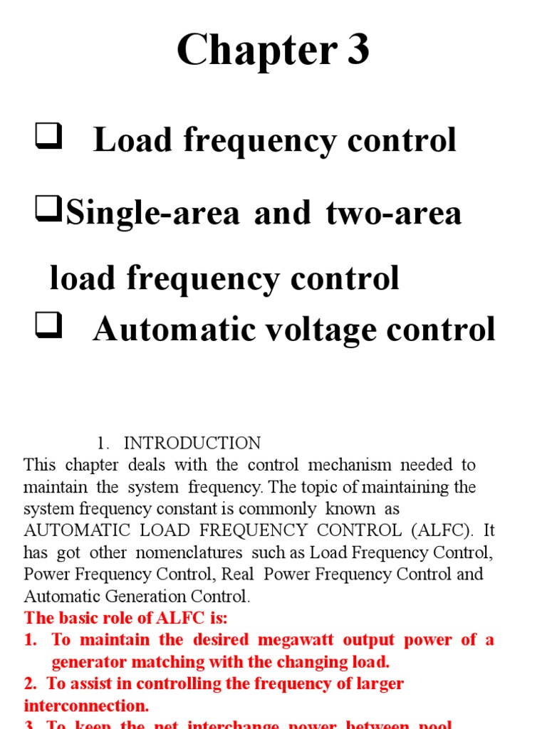 Automatic Load Frequency Control (Alfc | PDF