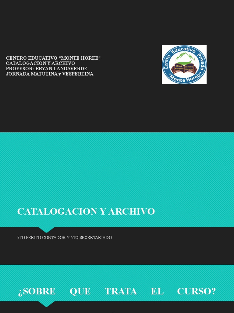 Catalogacion y Archivo (2) - 1 | PDF | Catalogación | Contabilidad
