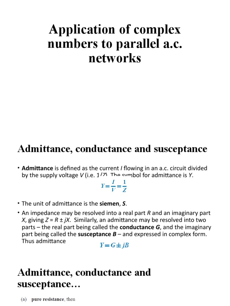 Complex Numbers in Parallel AC Networks | PDF | Teaching Methods ...
