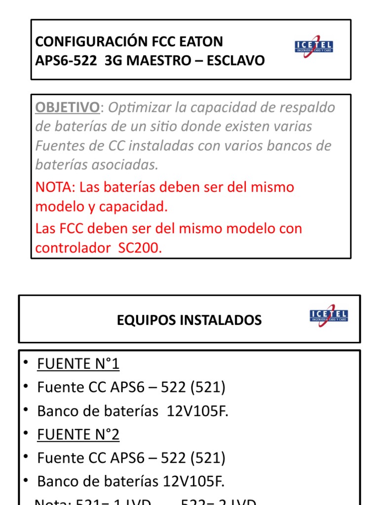 Configuracion APS6-522 MAESTRO ESCLAVO | PDF | Corriente continua ...