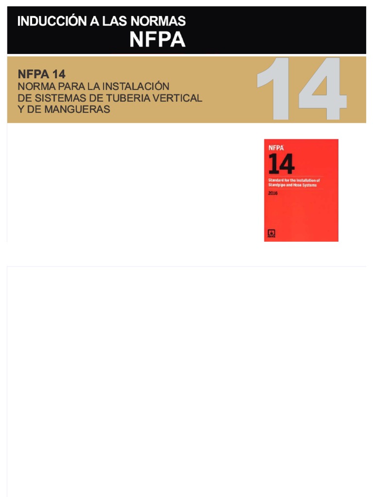 Norma NFPA 14: Instalación de Sistemas | PDF | Bomba | Suministro de agua