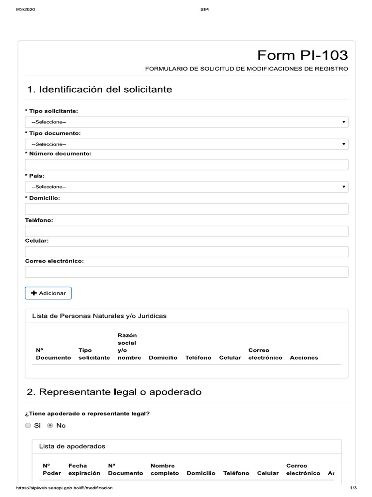 Formulario Pi - 103 | PDF