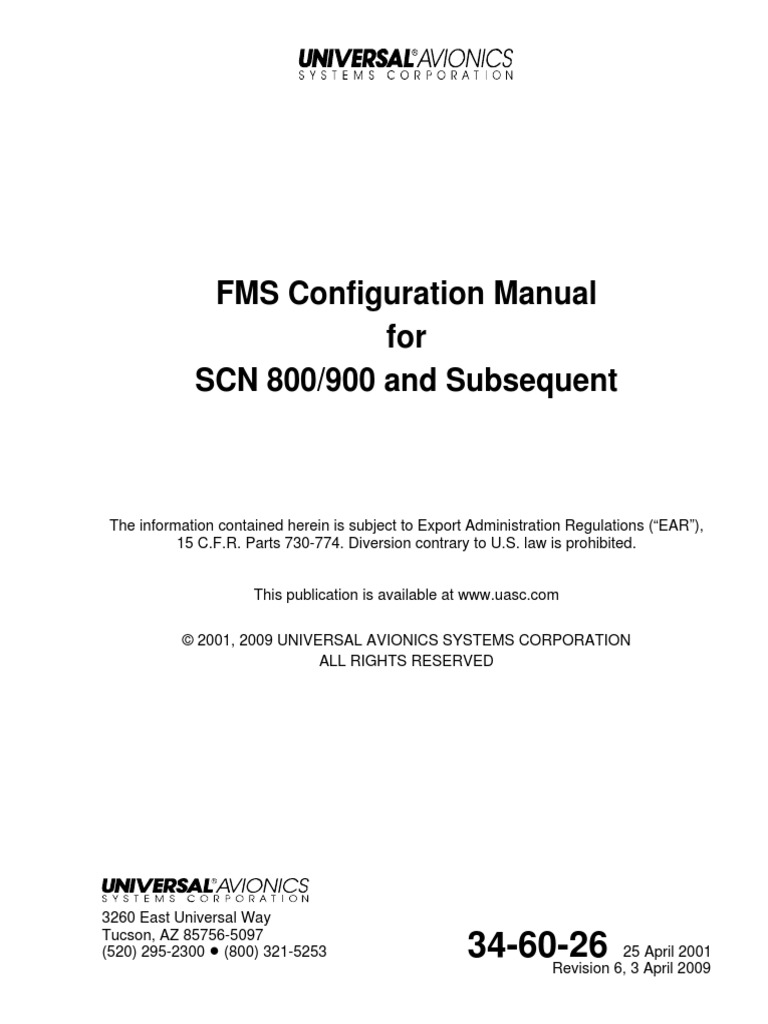 FMS Configuration Manual For SCN 800/900 and Subsequent | PDF ...
