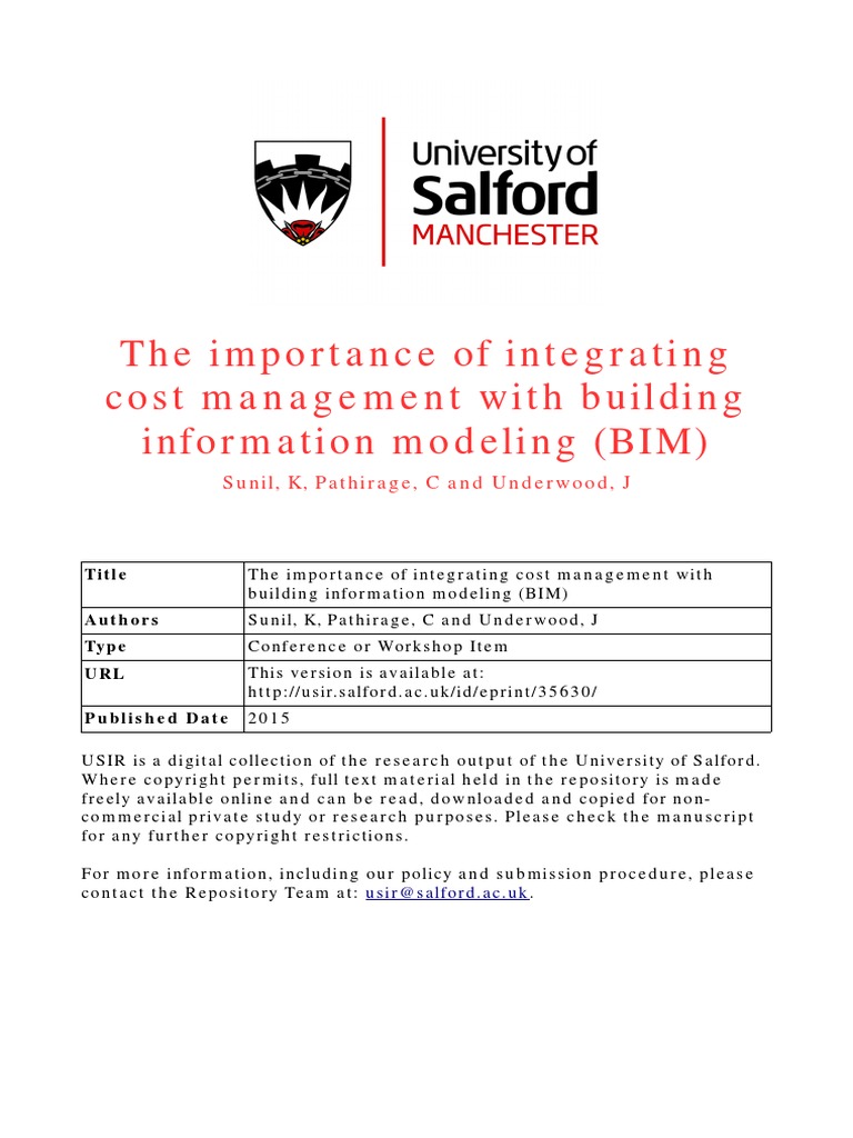 Cost Management BIM Stanford | PDF | Building Information Modeling ...