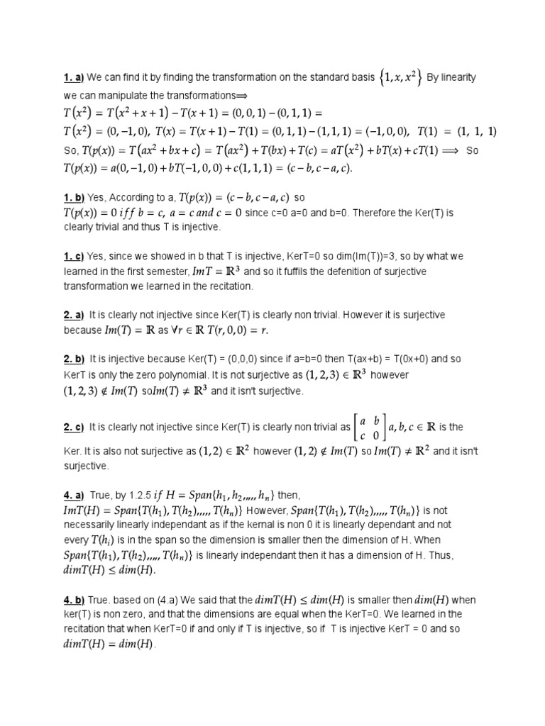 Linear Algebra Hw3 | PDF | Geometry | Linear Algebra