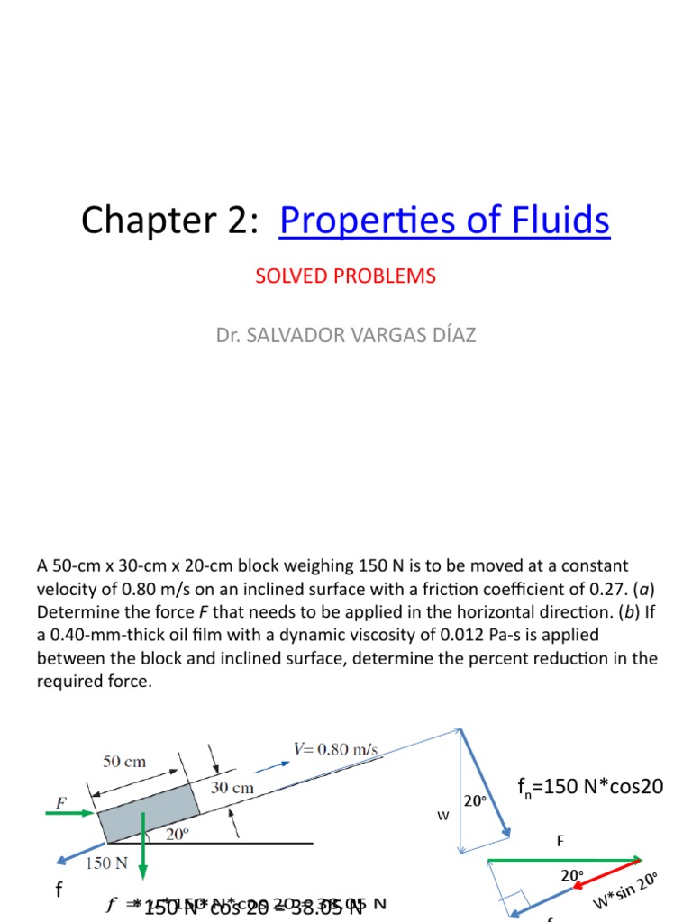 Tutorial - FLUID PROPERTIES | PDF | Force | Viscosity
