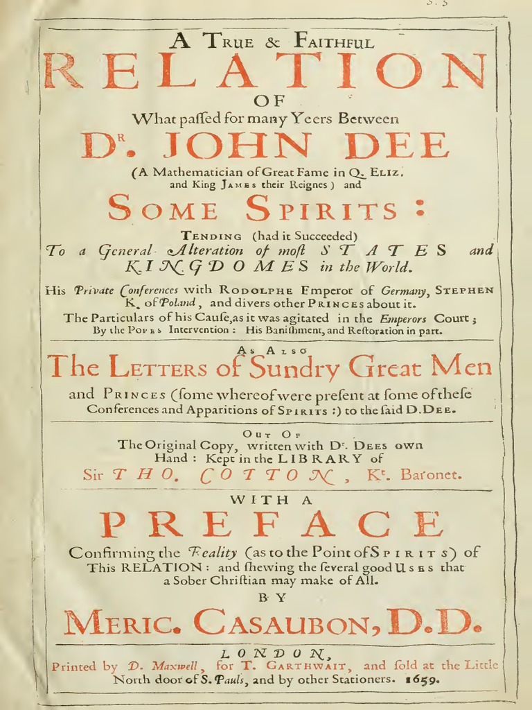 1659 Casaubon DR John Dee | PDF | Philosophical Theories | Epistemology