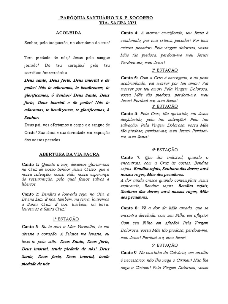 Abril - Via Sacra - Cantos | PDF | Jesus | Amor