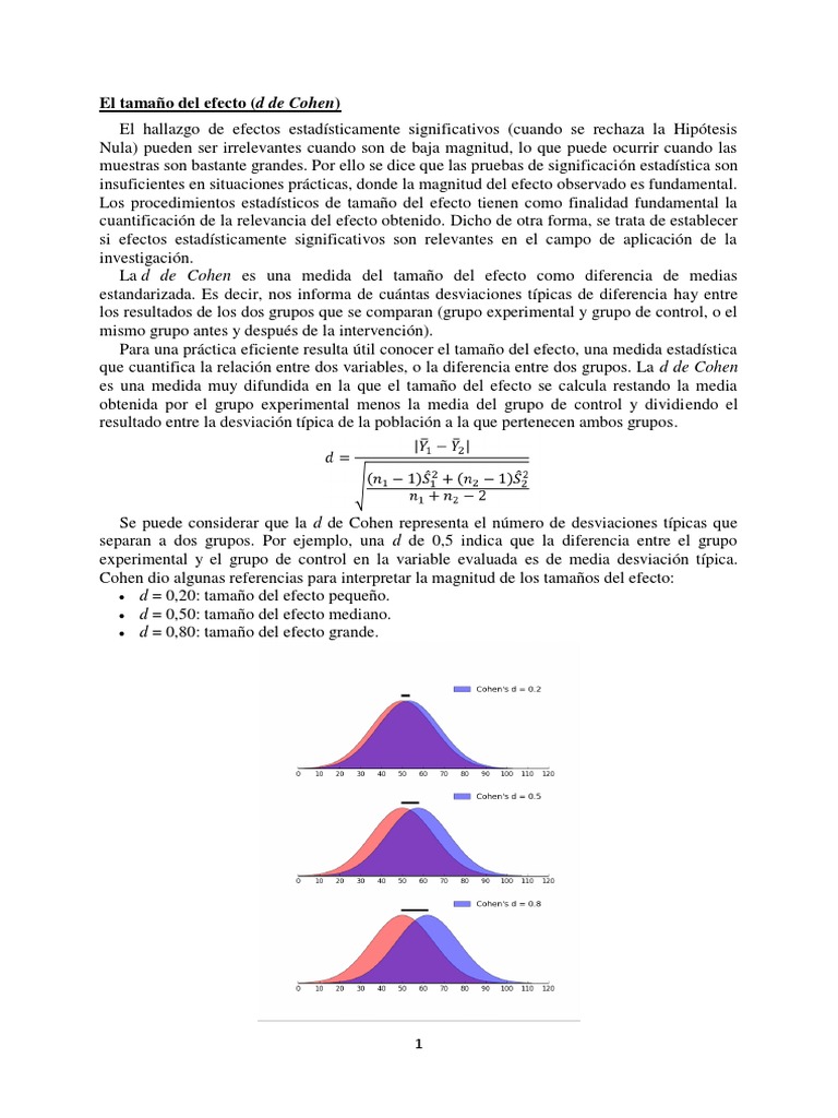 El Tamaño Del Efecto | PDF | Tamaño del efecto | Experimentar