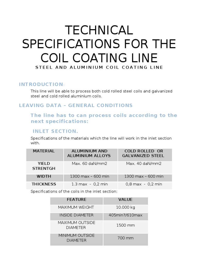 1250mm Aluminum and Steel Coil Coating Line | PDF | Rolling ...
