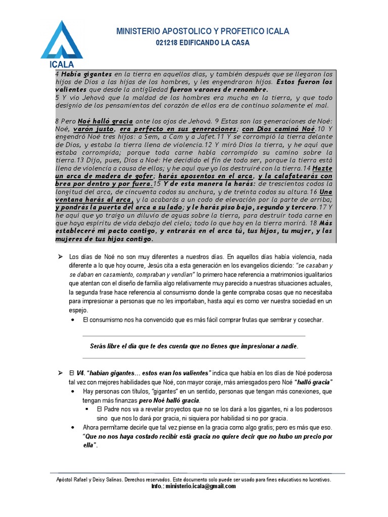 Edificando La Casa | PDF | Arca de Noé | Noé