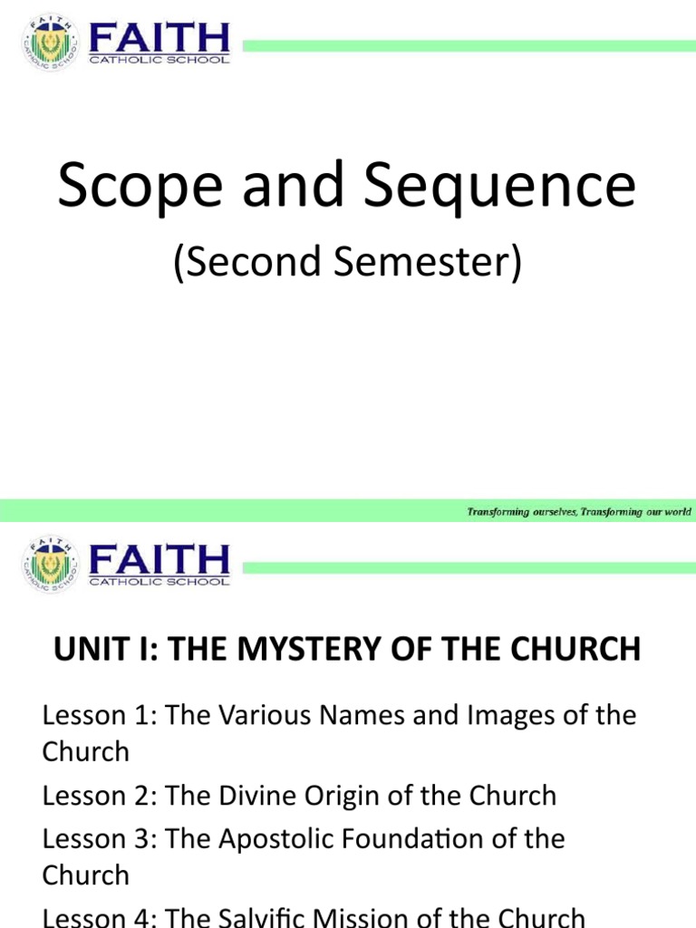 Scope and Sequence: (Second Semester) | PDF | Catholic Church ...