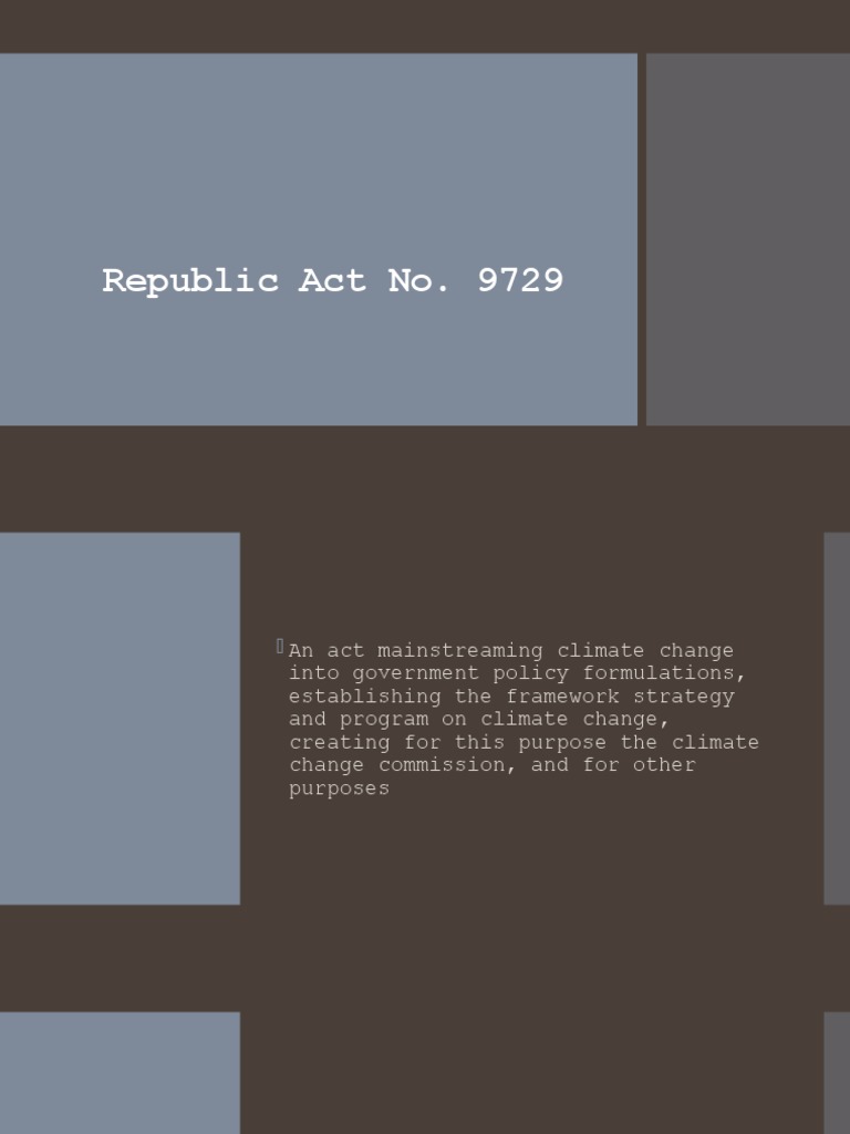 Republic Act No. 9729 | PDF | Greenhouse Gas | Natural Environment