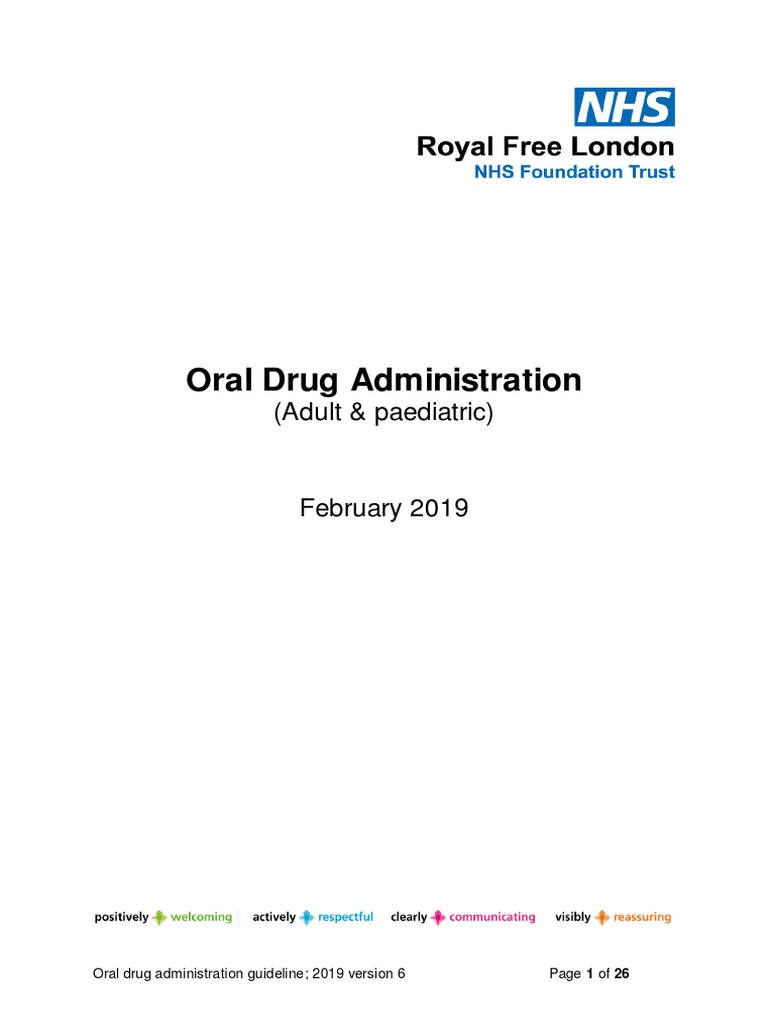 Oral Drug Administration Guideline | PDF | Tablet (Pharmacy) | Nursing