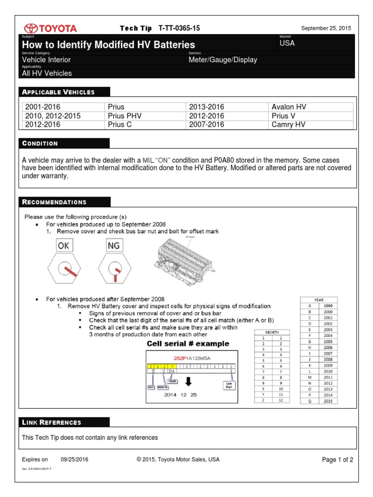 How To Identify Modified HV Batteries | PDF